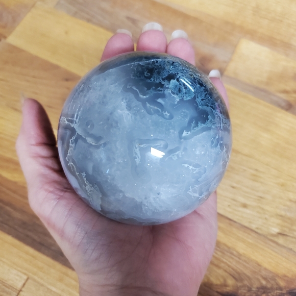 Mother Nature | Accents | Beautiful Turquoise Grey Marble Orb | Poshmark